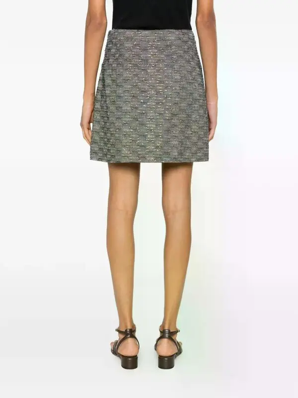 Momoni Sirene Textured Metallic-thread Skirt