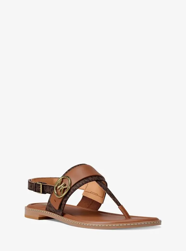 Michael Kors Carmen Signature Logo Sandal - Brown