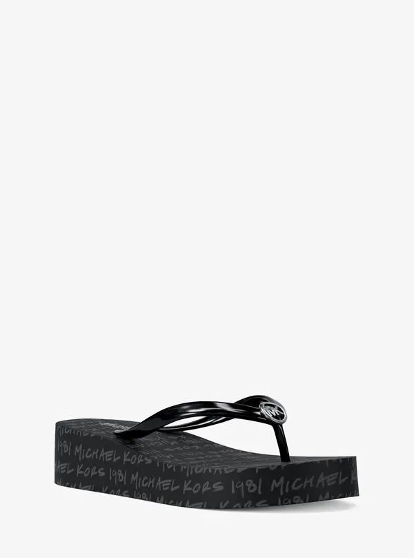 Michael Kors Bedford Logo Flip Flop - Black