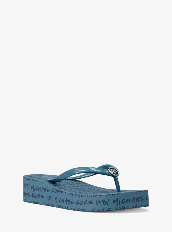Michael Kors Bedford Logo Flip Flop - Blue