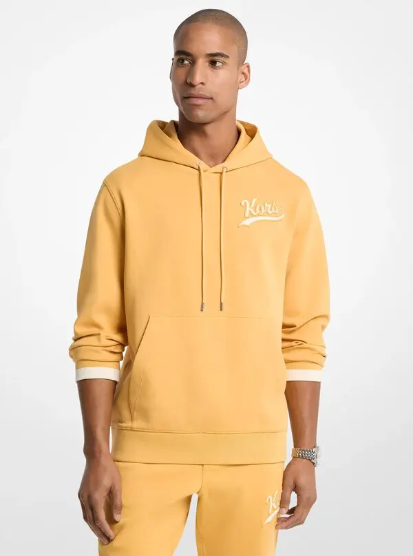 Michael Kors Varsity Knit Cotton Blend Hoodie - Yellow