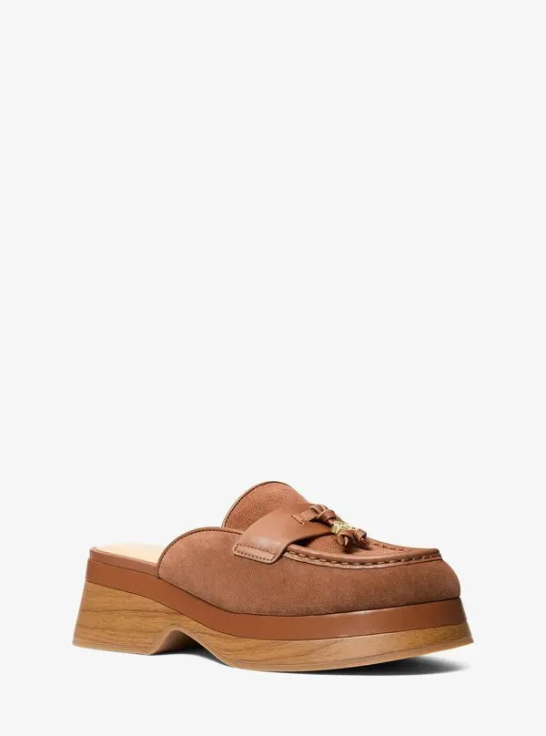Michael Kors Zoe Suede Mule - Brown