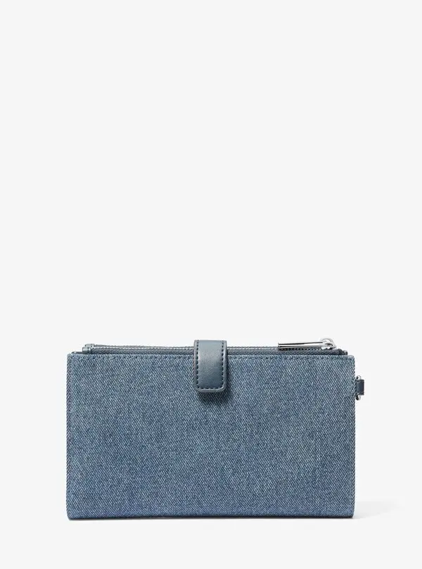 Michael Kors Jet Set Travel Embellished Denim Wristlet