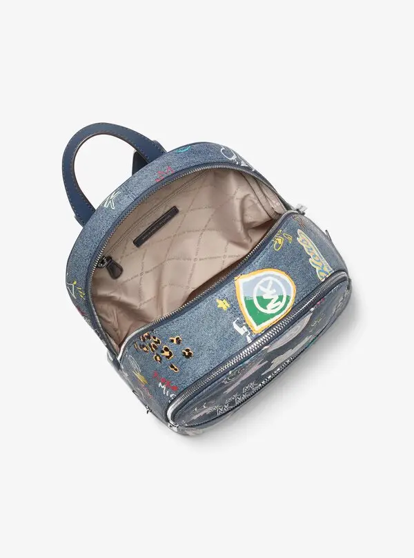 Michael Kors Rhea Medium Embellished Denim Backpack - Blue