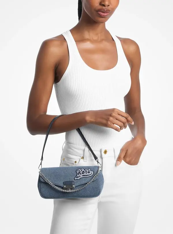 Michael Kors Soho Small Embellished Denim Convertible Crossbody Bag
