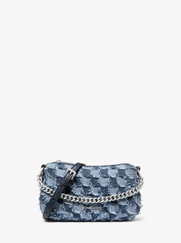 Michael Kors Carmela Small Patchwork Denim Convertible Crossbody Bag - Blue