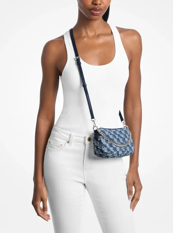 Michael Kors Carmela Small Patchwork Denim Convertible Crossbody Bag