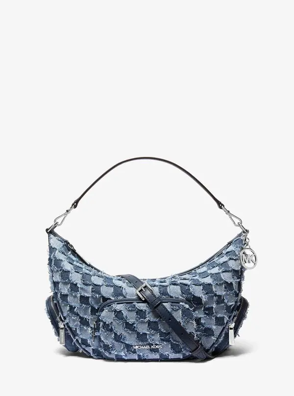 Michael Kors Merritt Medium Patchwork Denim Convertible Shoulder Bag