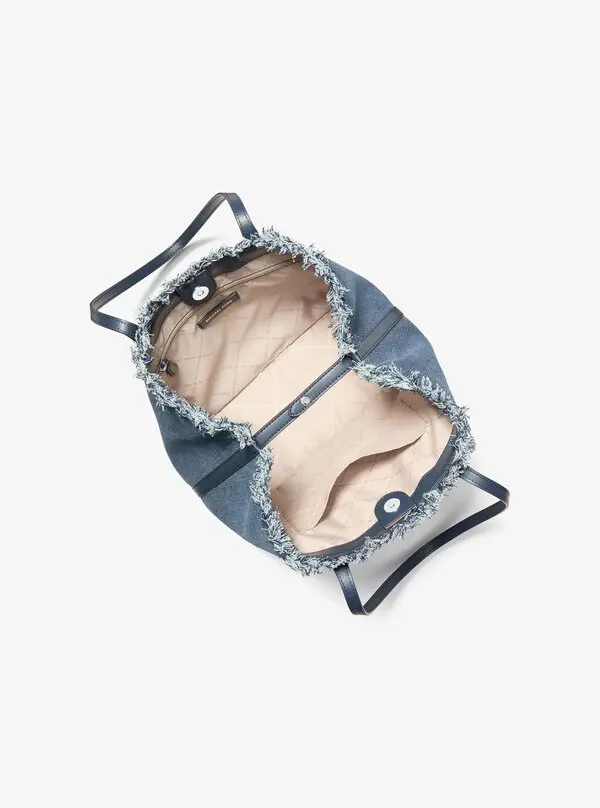Michael Kors Avalon Medium Embellished Denim Convertible Tote Bag