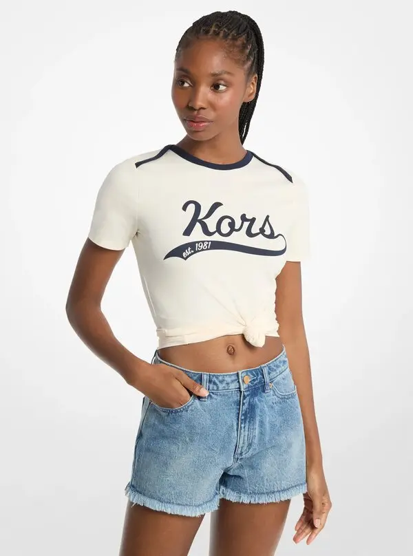 Michael Kors Kors Stretch Jersey T-shirt - Natural