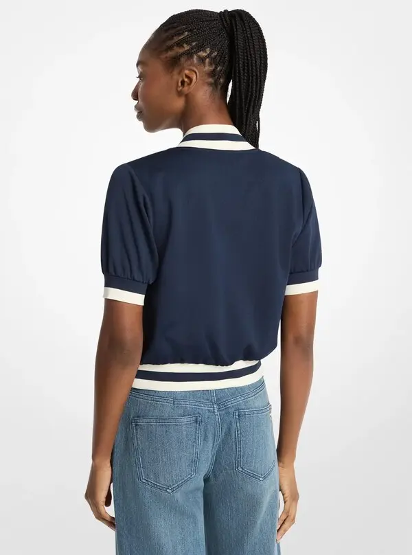 Michael Kors Sporty Piqué Cropped Short-sleeve Jacket