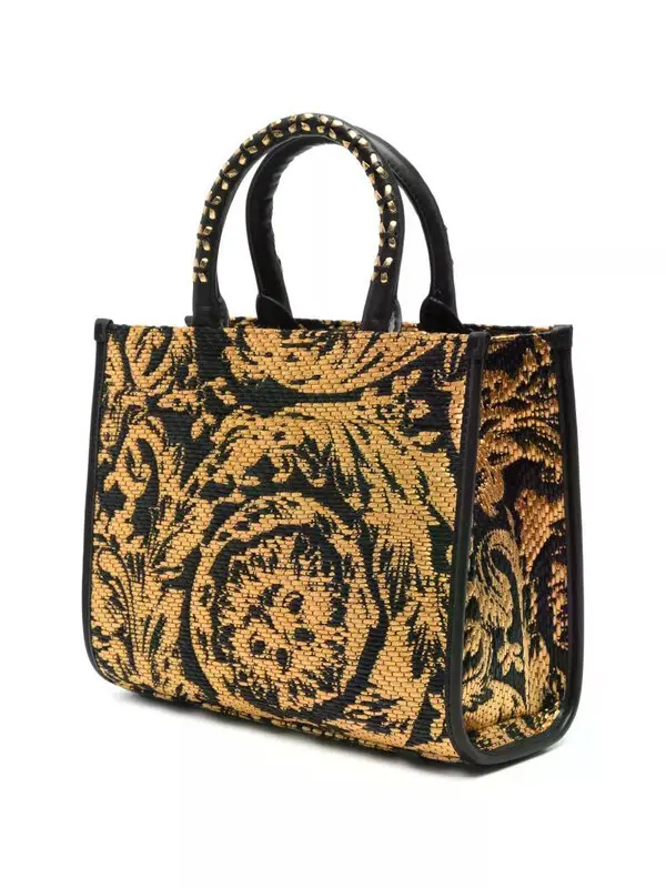 Versace Small Barocco Athena Raffia Tote Bag