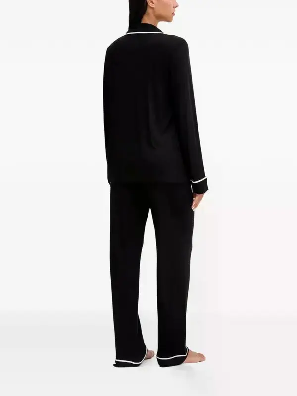 Dkny Long-sleeve Piped Pajamas Set