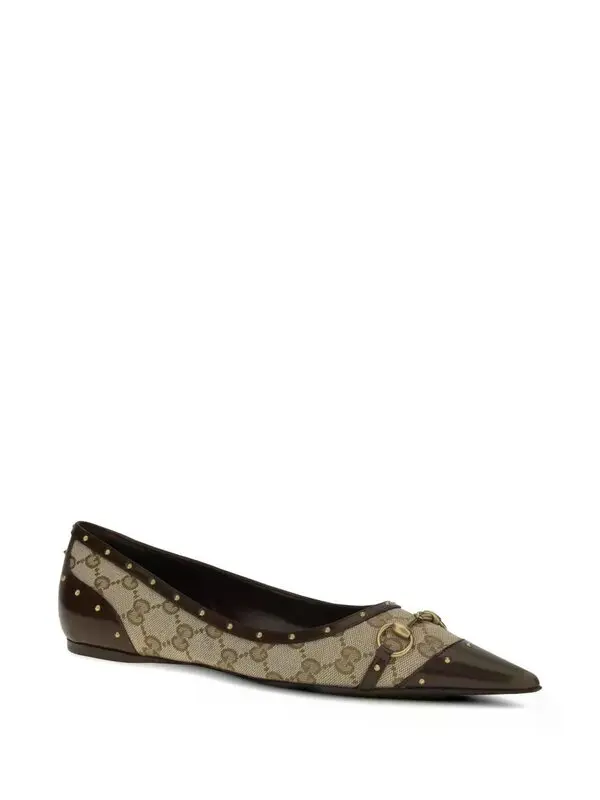 Gucci Horsebit Studded Ballet Flats