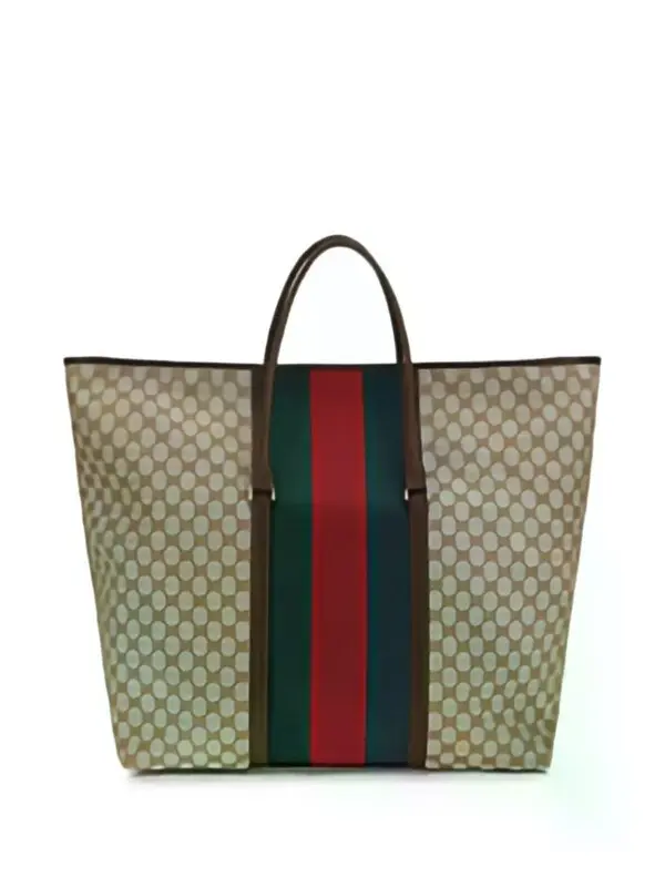 Gucci Gg Web-stripe Tote Bag - Brown