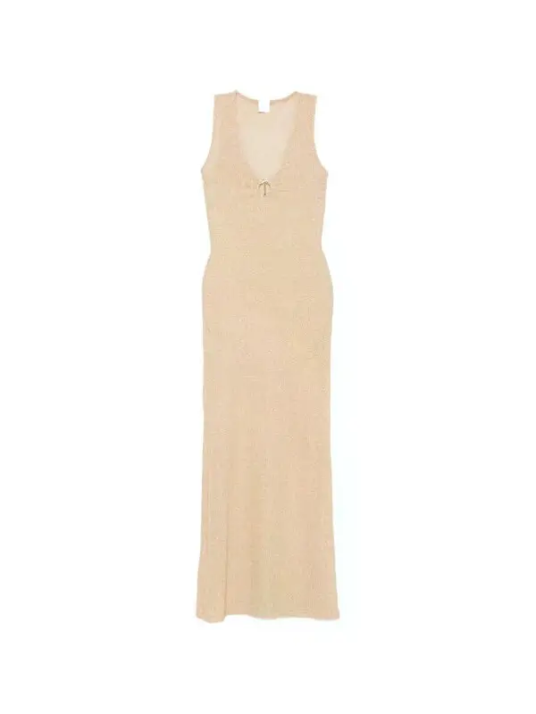 COTAZUR Sleeveless Maxi Dress With Palm Tree Hardware