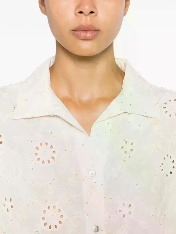 COTAZUR Broderie Anglaise Sequin Embellished Shirt