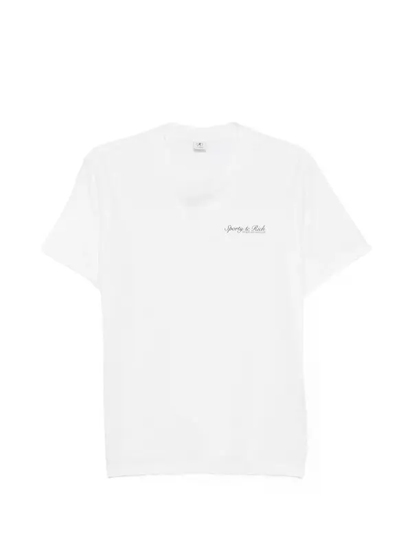 SPORTY & RICH Logo Print Crew Neck T-shirt - White
