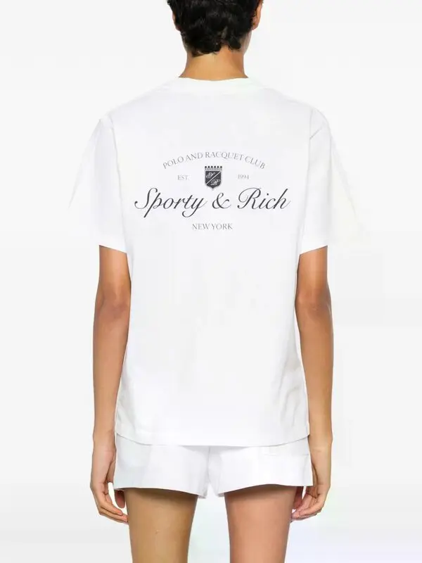 Sporty & Rich Logo Print Crew Neck T-shirt