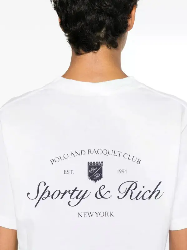 Sporty & Rich Logo Print Crew Neck T-shirt