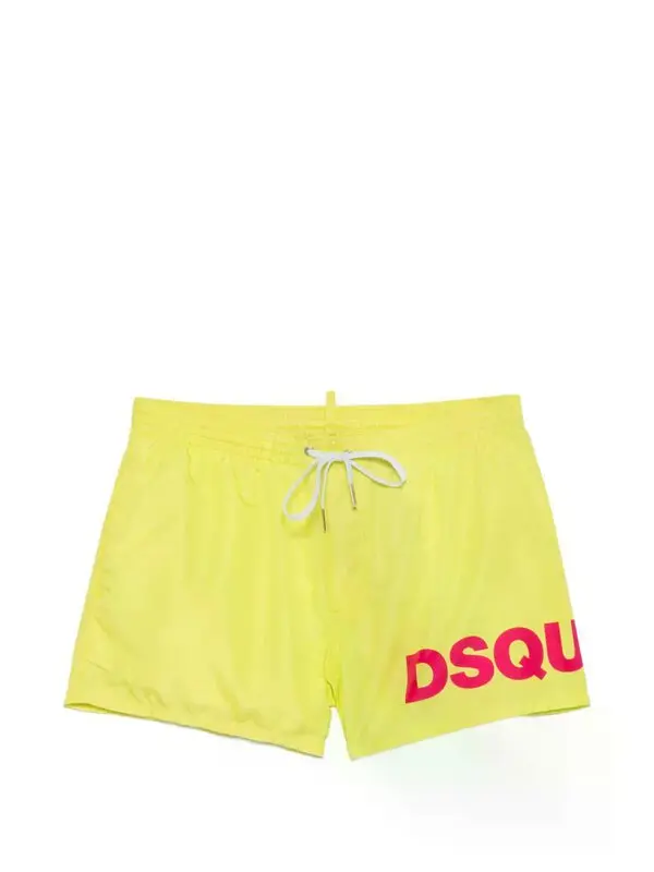 Dsquared2 Logo Print Swim Shorts - Yellow