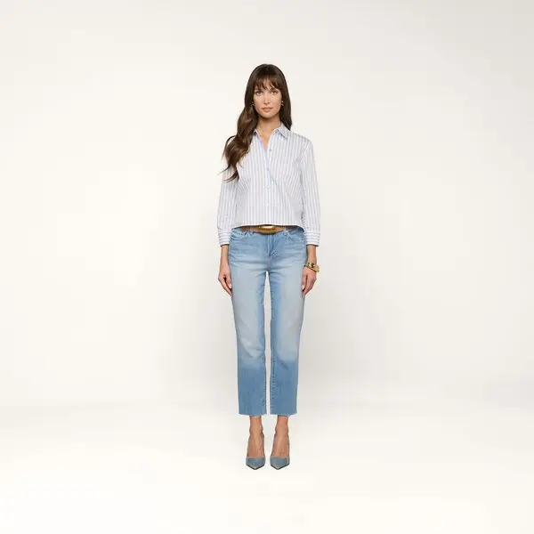 L'Agence Beach Print Button-down Shirt