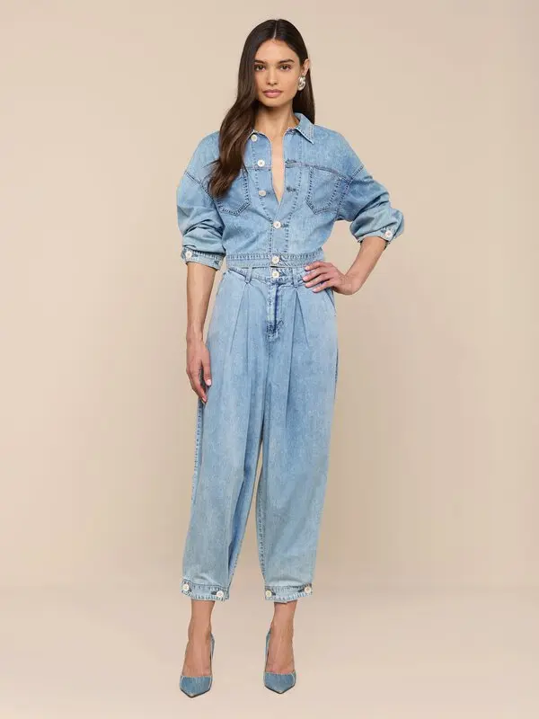 L'Agence Gaines Jean Jacket With Bell Sleeves