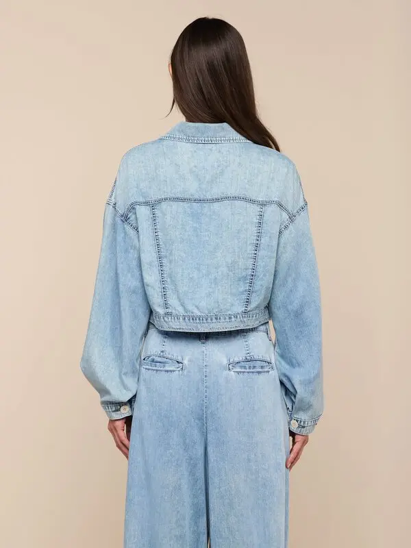 L'Agence Gaines Jean Jacket With Bell Sleeves