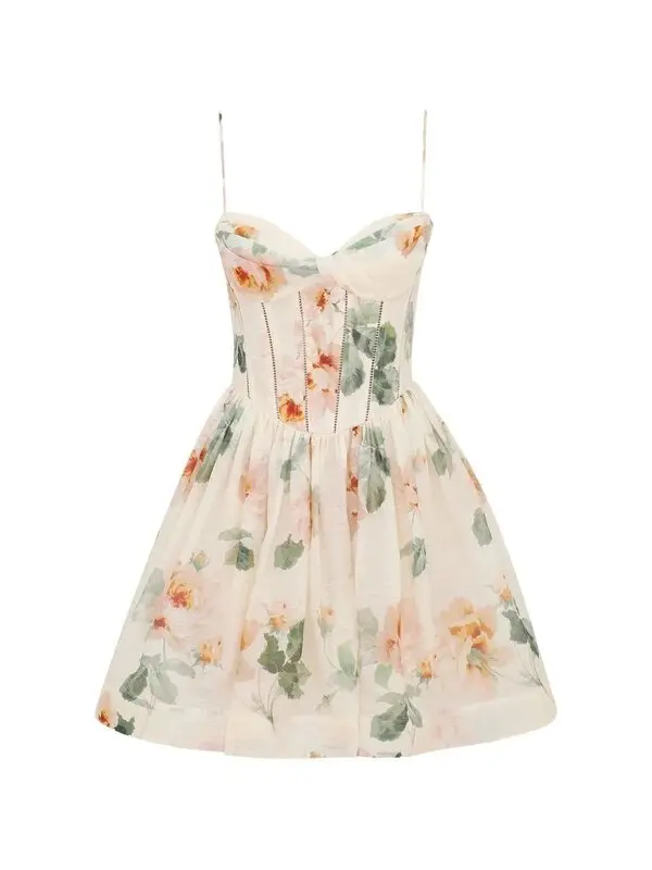 Zimmermann Carousel` Corset Mini Dress - Multicolor