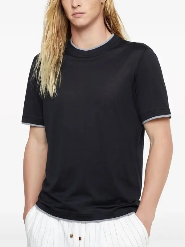 Brunello Cucinelli T-shirt With Faux-layering - Multicolor