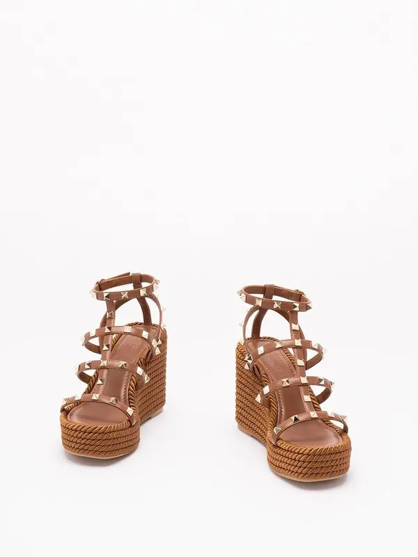 Valentino Garavani Rockstud Torchon Wedge Espadrilles - Multicolor