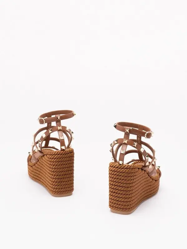 Valentino Garavani Rockstud Torchon Wedge Espadrilles - Multicolor