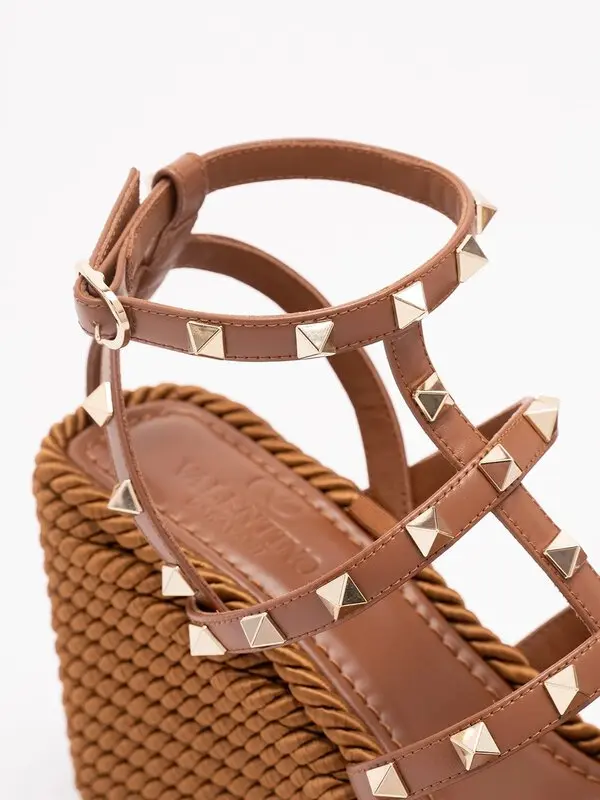 Valentino Garavani Rockstud Torchon Wedge Espadrilles - Multicolor