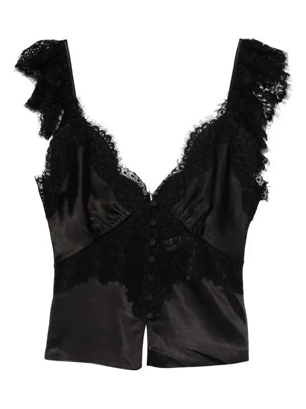 SELF-PORTRAIT Satin Lace Top - Multicolor