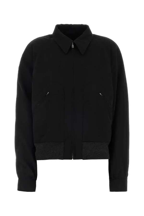 MAISON MARGIELA Virgin Wool Bomber Jacket - Black