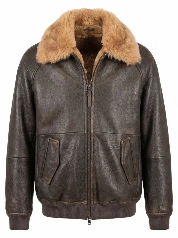 Brunello Cucinelli Shearling Lined Leather Bomber Jacket - Multicolor