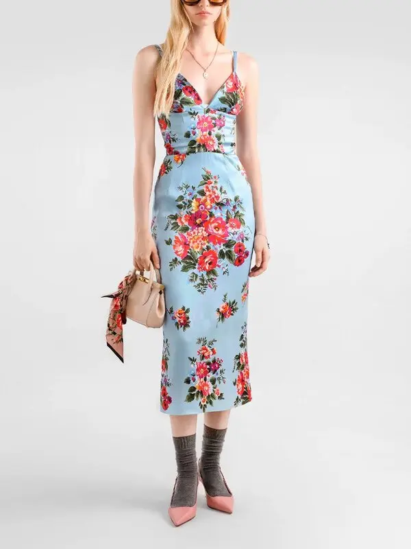Dolce & Gabbana Floral Print Midi Dress