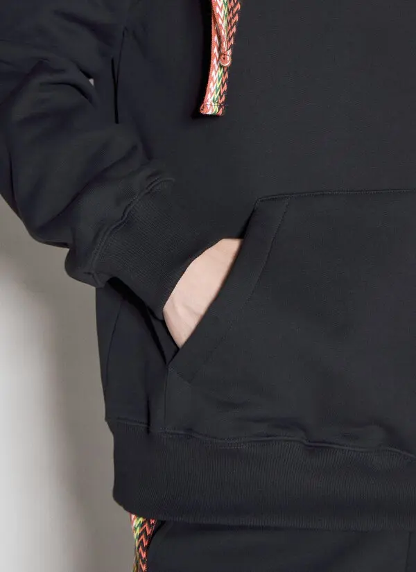 LANVIN Curblace Embroidered Hooded Sweatshirt - Black
