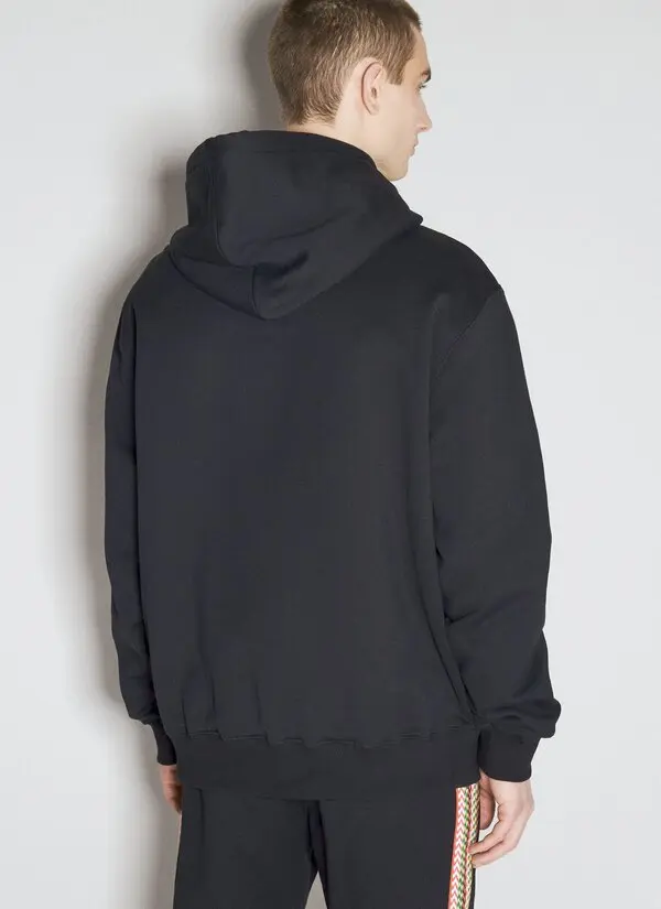 LANVIN Curblace Embroidered Hooded Sweatshirt - Black