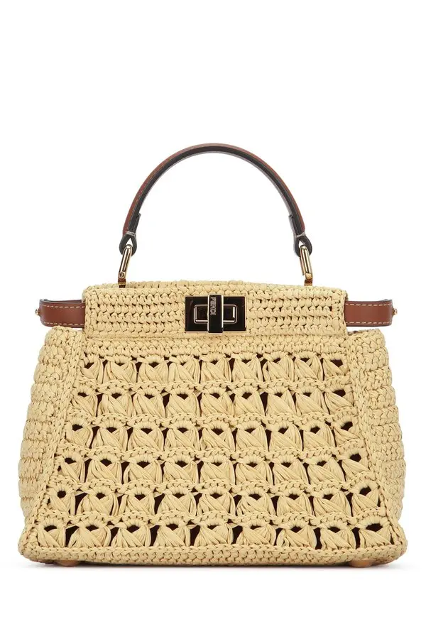 Fendi Peekaboo Mini Vit.seta/pagli - Multicolor