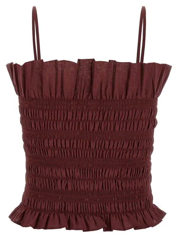 Andamane The Attico Suri Smock-stitch Cotton Muslin Top
