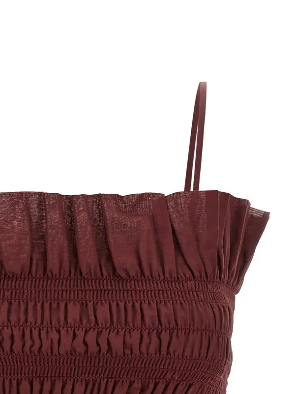Andamane The Attico Suri Smock-stitch Cotton Muslin Top