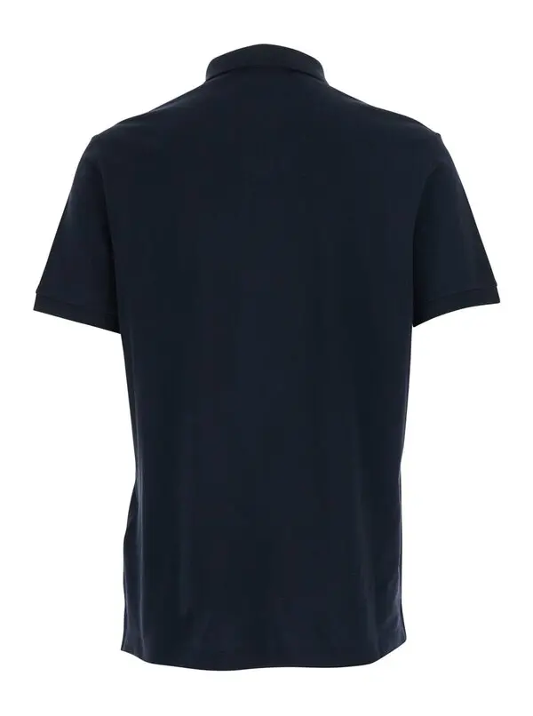 Stone Island Blue Polo Shirt With Classic Collar And Logo Patch On The Front In Stretch Cotton For - Multicolor
