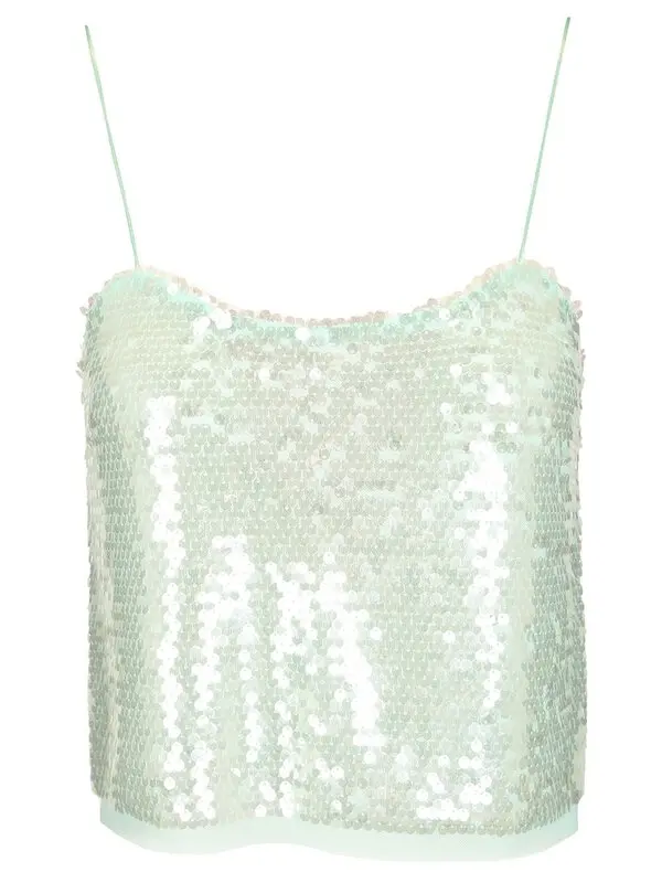 FORTE_FORTE Top With “liquid Sequins” Sequins - Cream