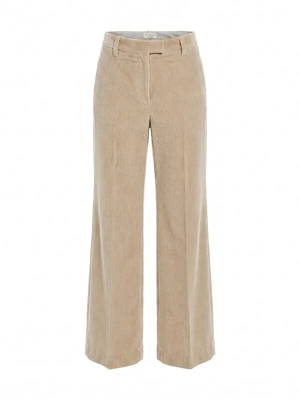 Brunello Cucinelli Cotton Corduroy Pants Beige - Multicolor