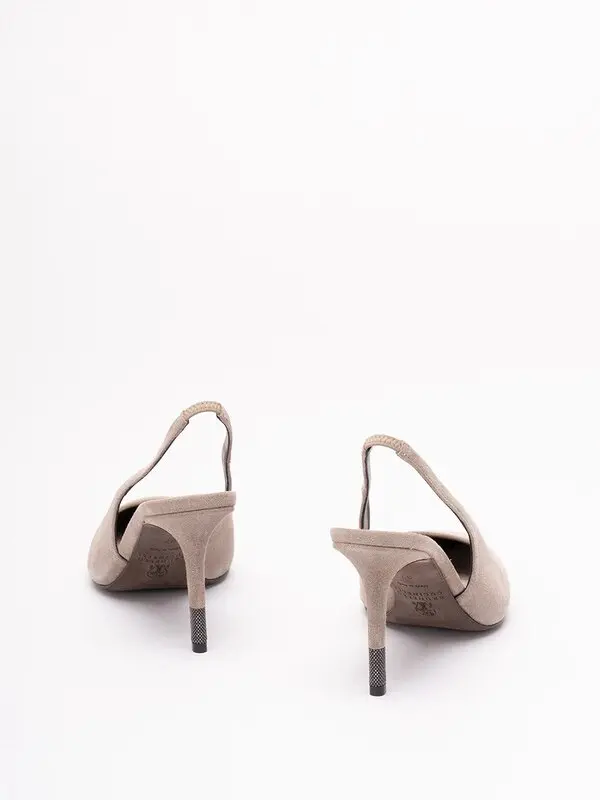 Brunello Cucinelli Calf Leather Slingback Pumps