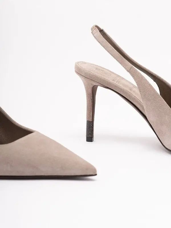 Brunello Cucinelli Calf Leather Slingback Pumps
