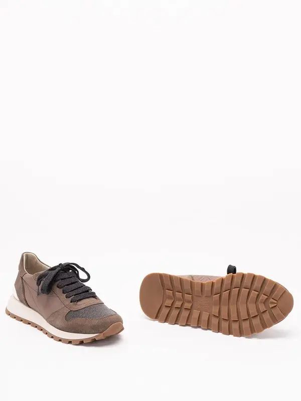 Brunello Cucinelli Calf Leather Lace Up Sneakers