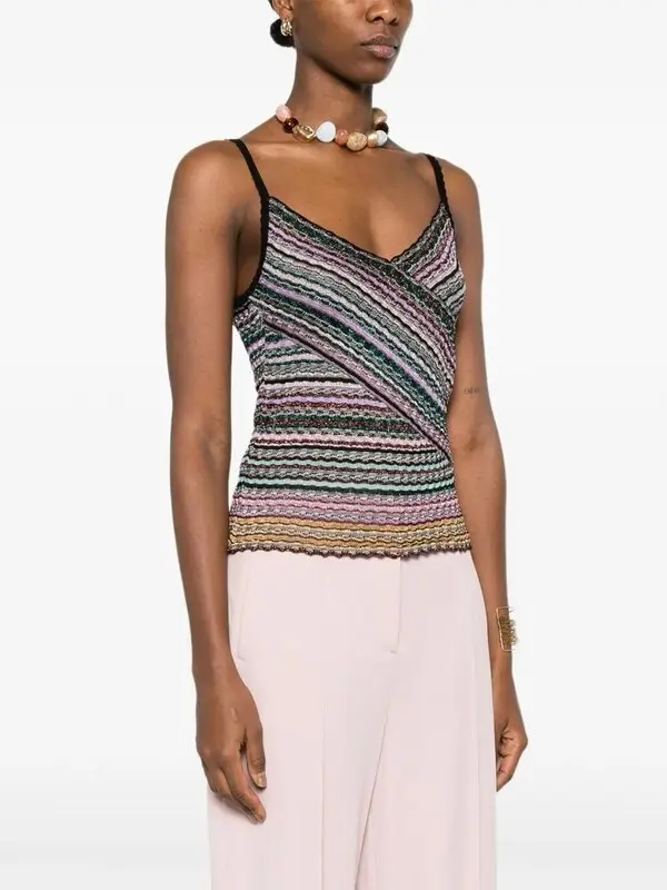 Missoni Striped V-neck Wrap Top - Multicolor