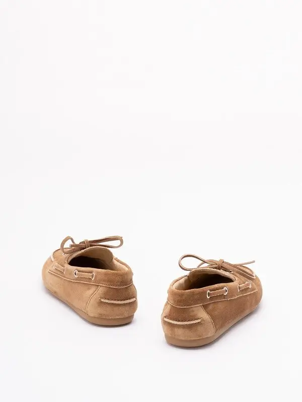 Miu Miu Unlined Bleached Suede Boat Shoes